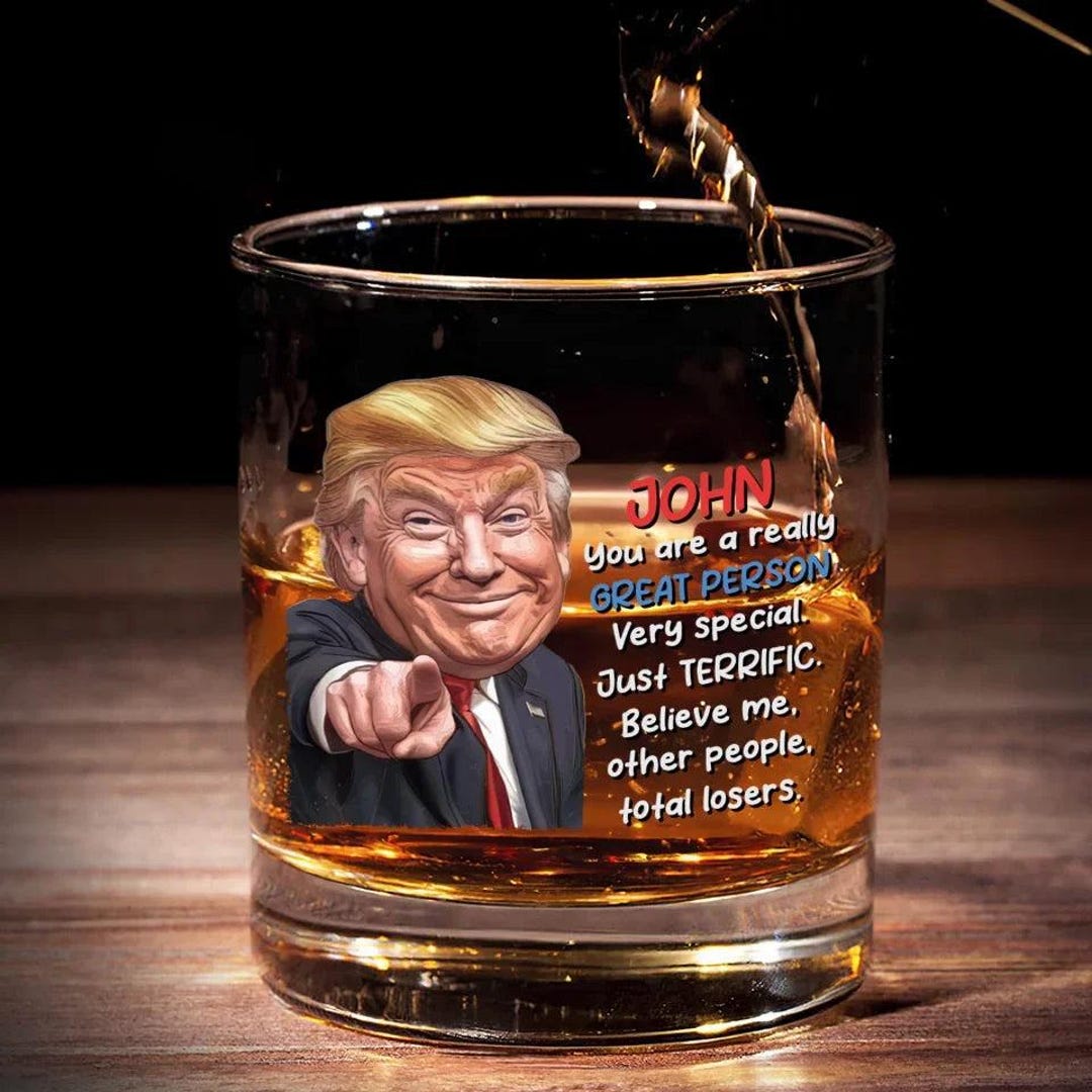 Trump 2024 Whiskey Glass, Funny Trump Trump Gift for Men, Personalized ...
