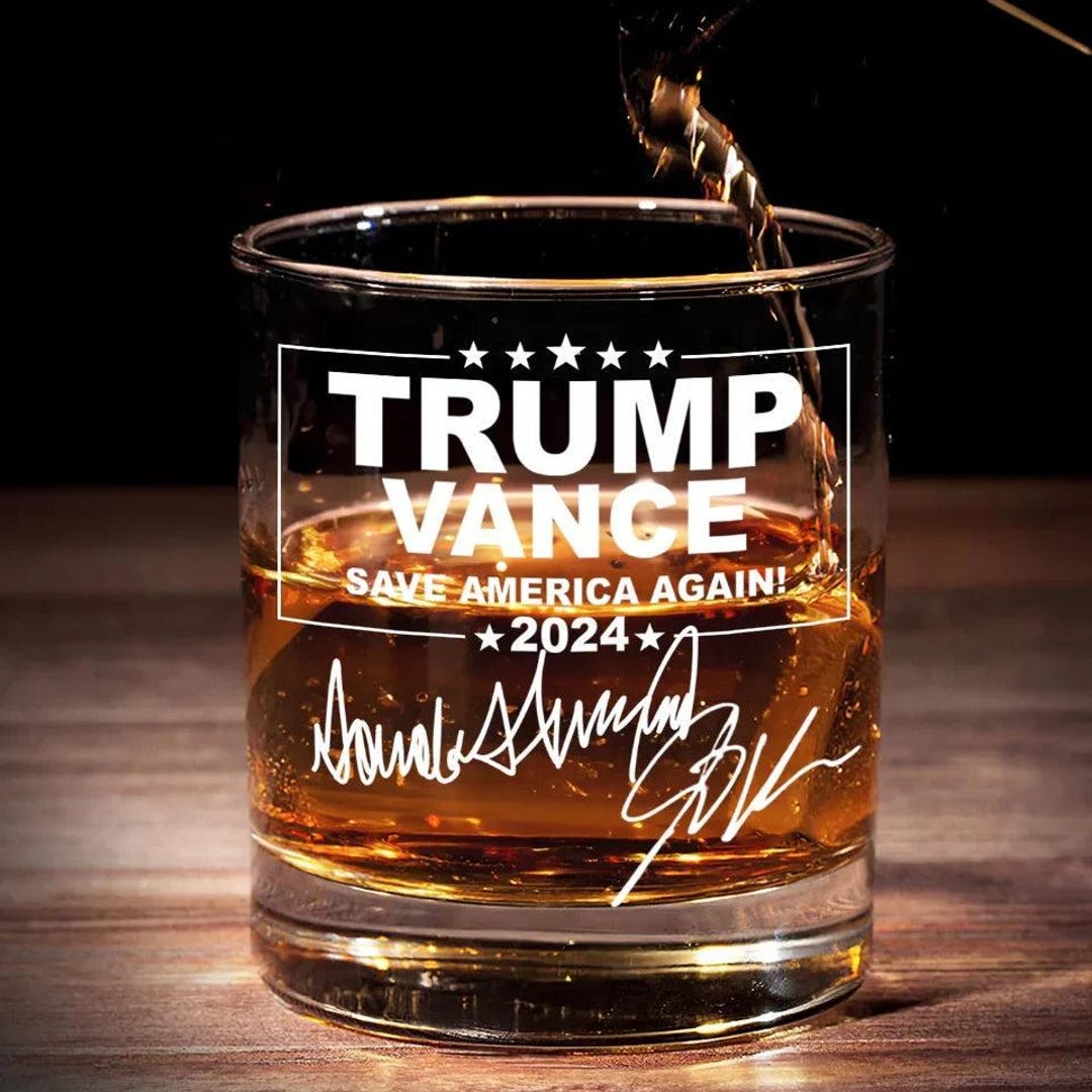 Trump 2024 Vance Whiskey Glass, JD Vance Whiskey Glass, Trump Vance 24 ...