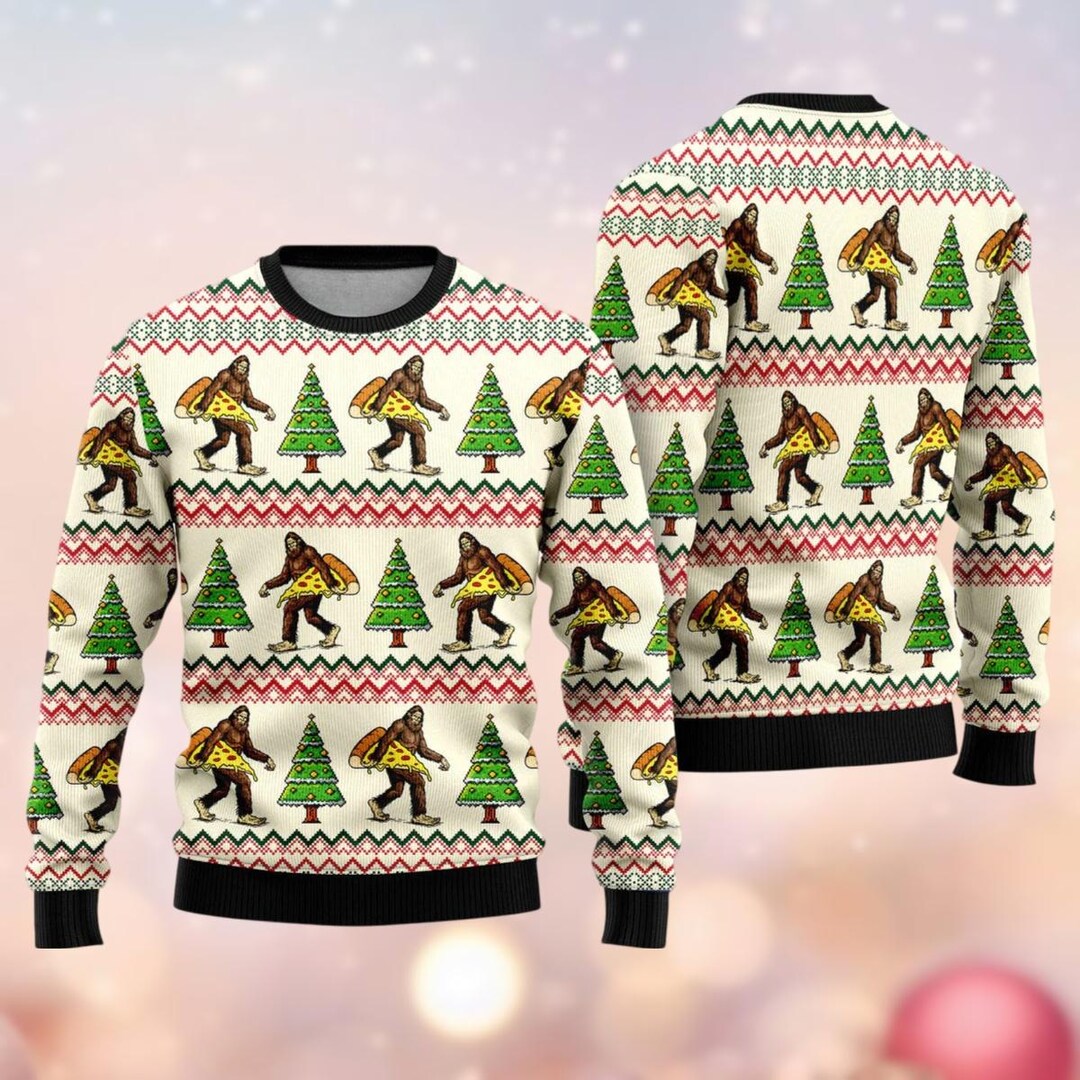 Christmas Bigfoot Sasquatch Sweater, Ugly Christmas Sweater, Mens Ugly ...
