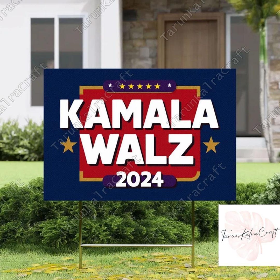 Harris Walz 2024 Yard Sign, Kamala Harris Lawn Sign, Anti Trump Sign ...