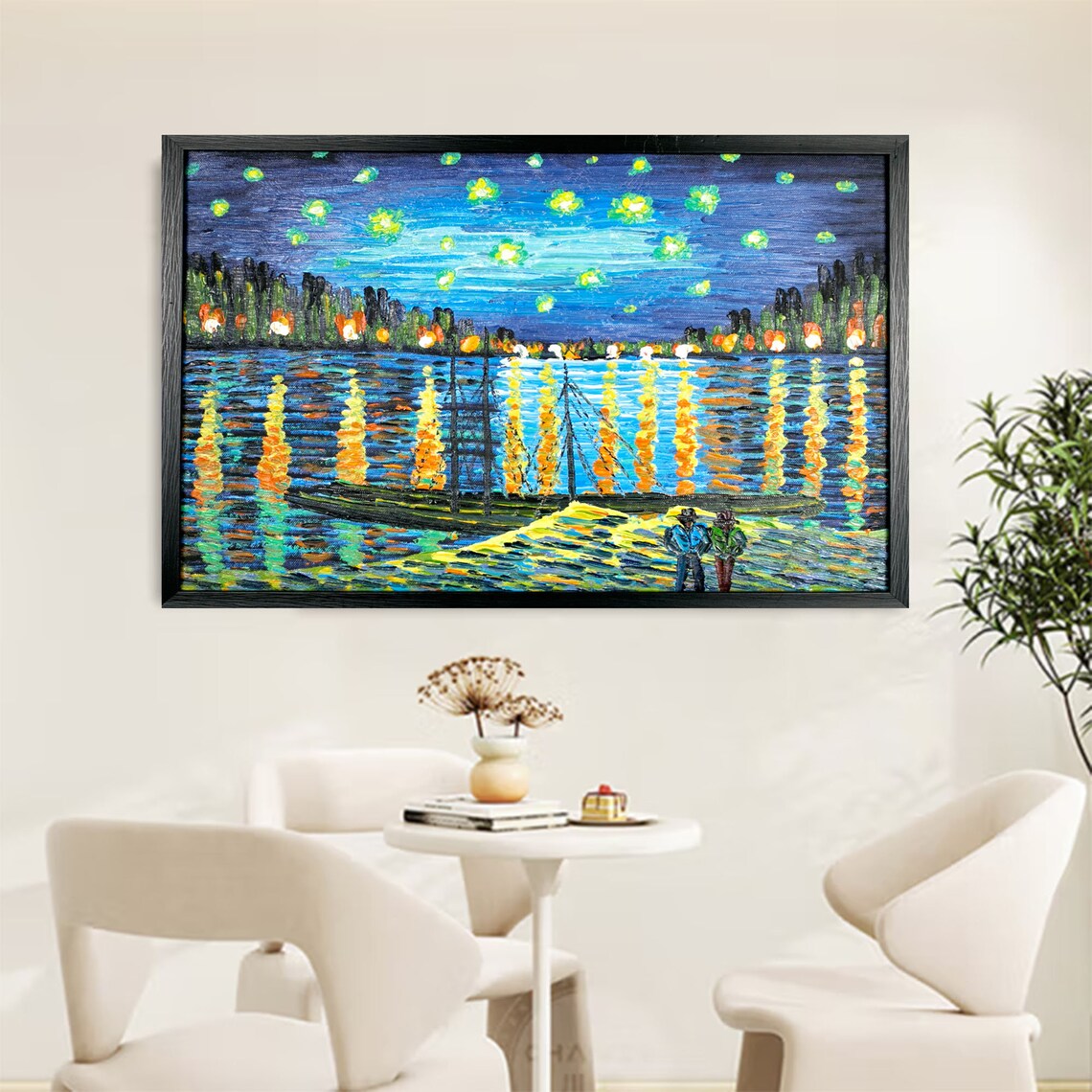 Van Gogh Starry Night Reproduction,starry Night,housewarming Gift,oil ...
