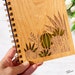 Custom Desert Garden Wood Journal, Notebook, Sketchbook, Spiral Bound ...