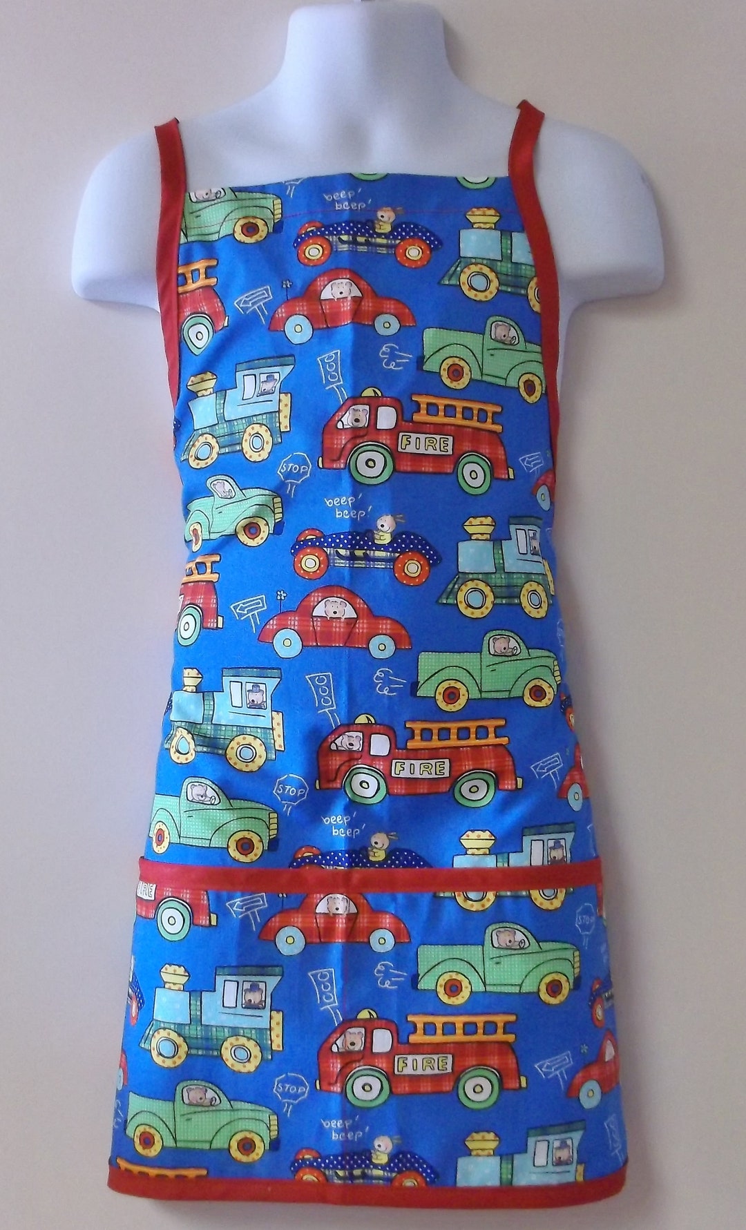 Child's Apron With Transportation Theme SIZE MEDIUM - Etsy