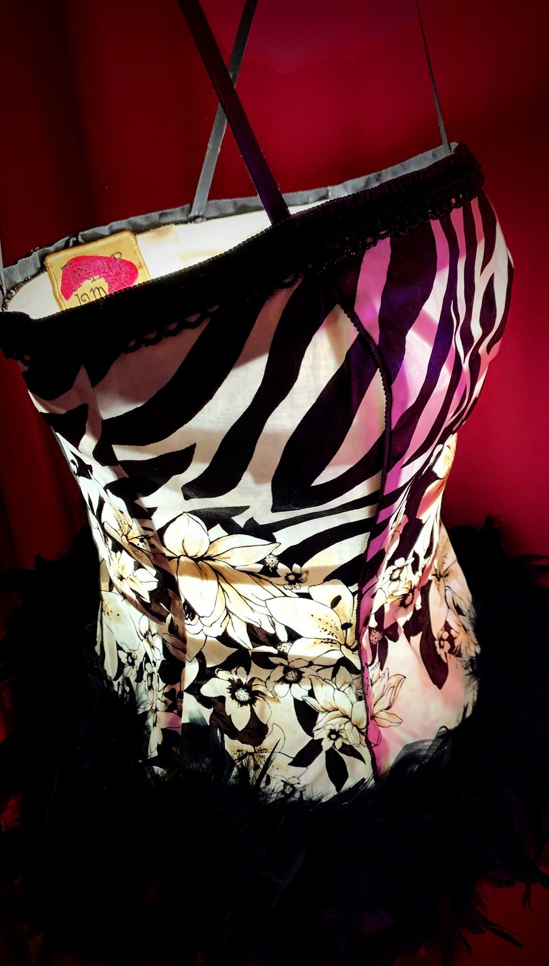 One of a Kind Tramp Lamp Crafted From a Black White and Cream Zebra ...