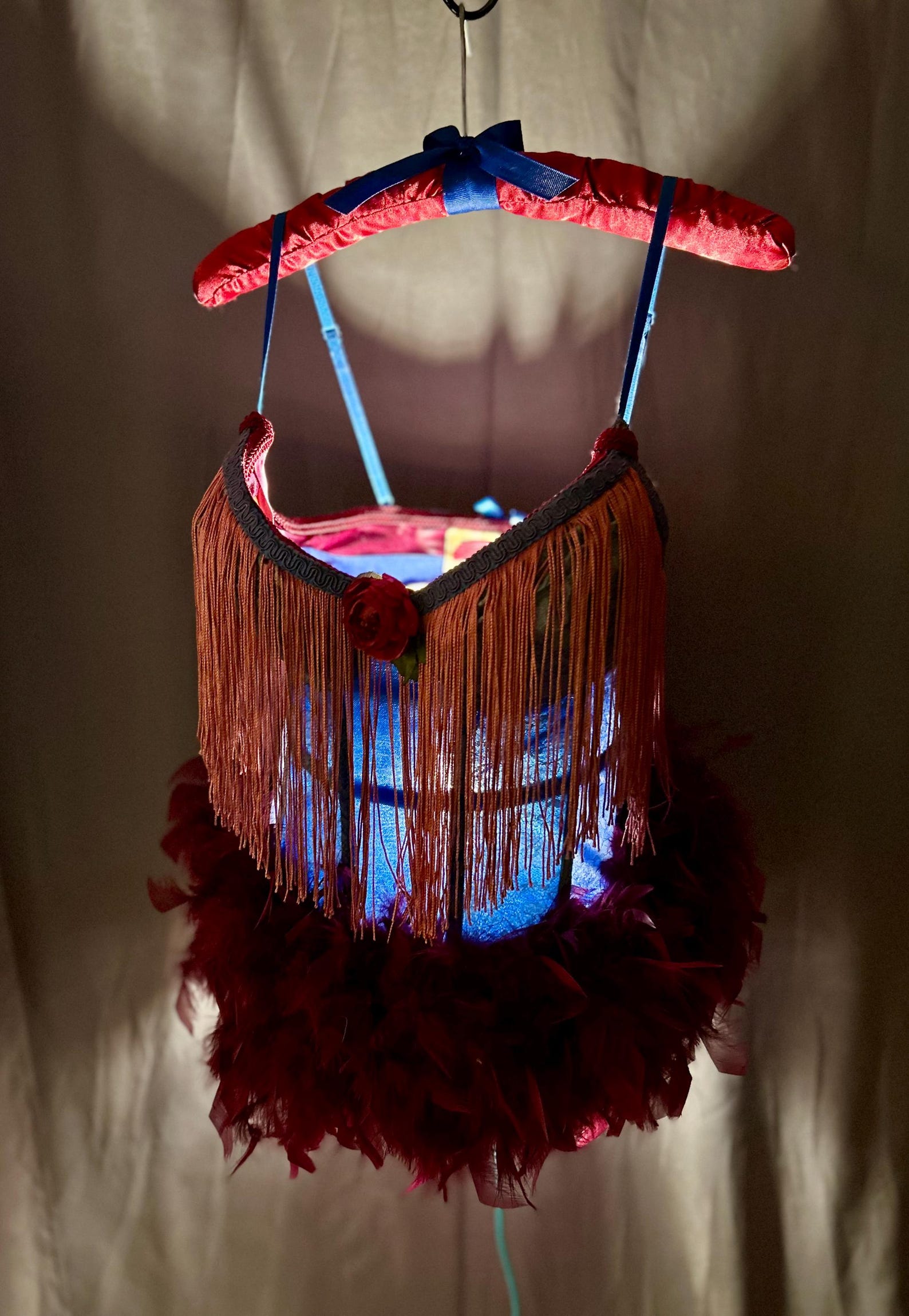 One of a Kind Tramp Lamp Crafted From a Vintage Blue Bustier Detailed ...