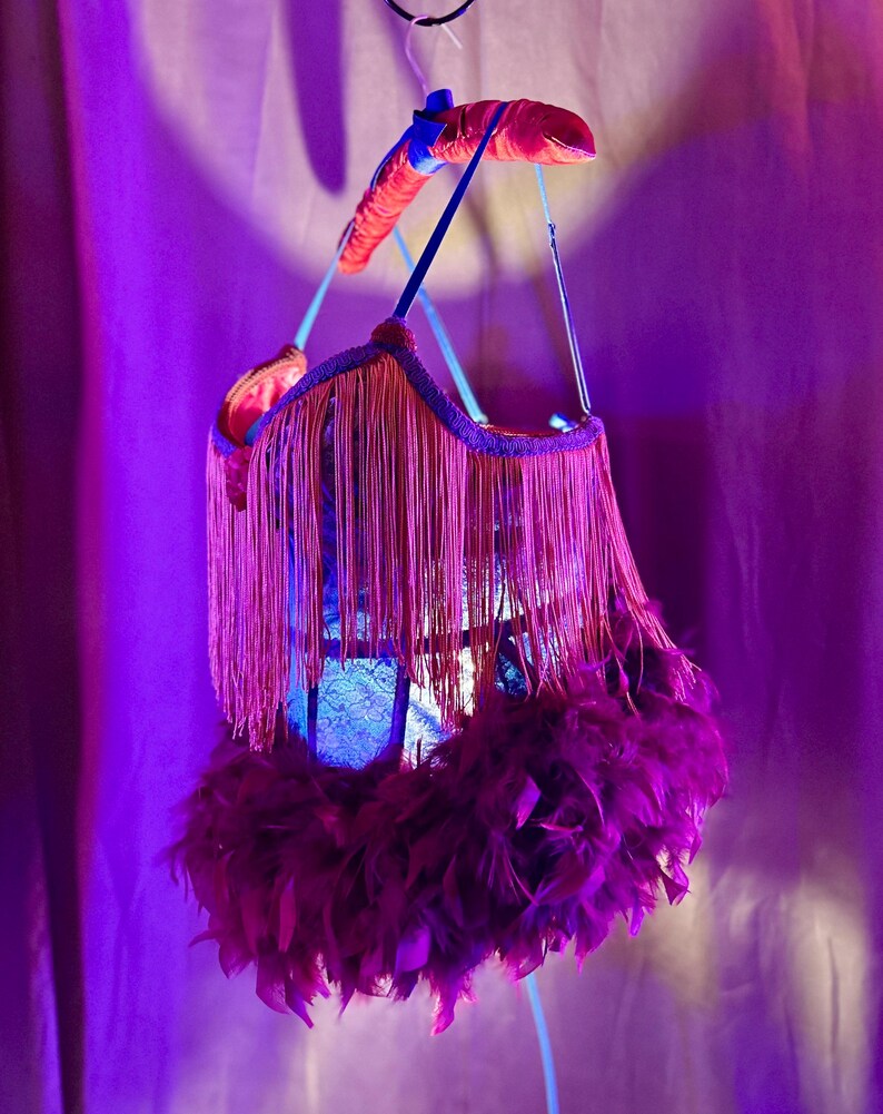One of a Kind Tramp Lamp Crafted From a Vintage Blue Bustier Detailed ...