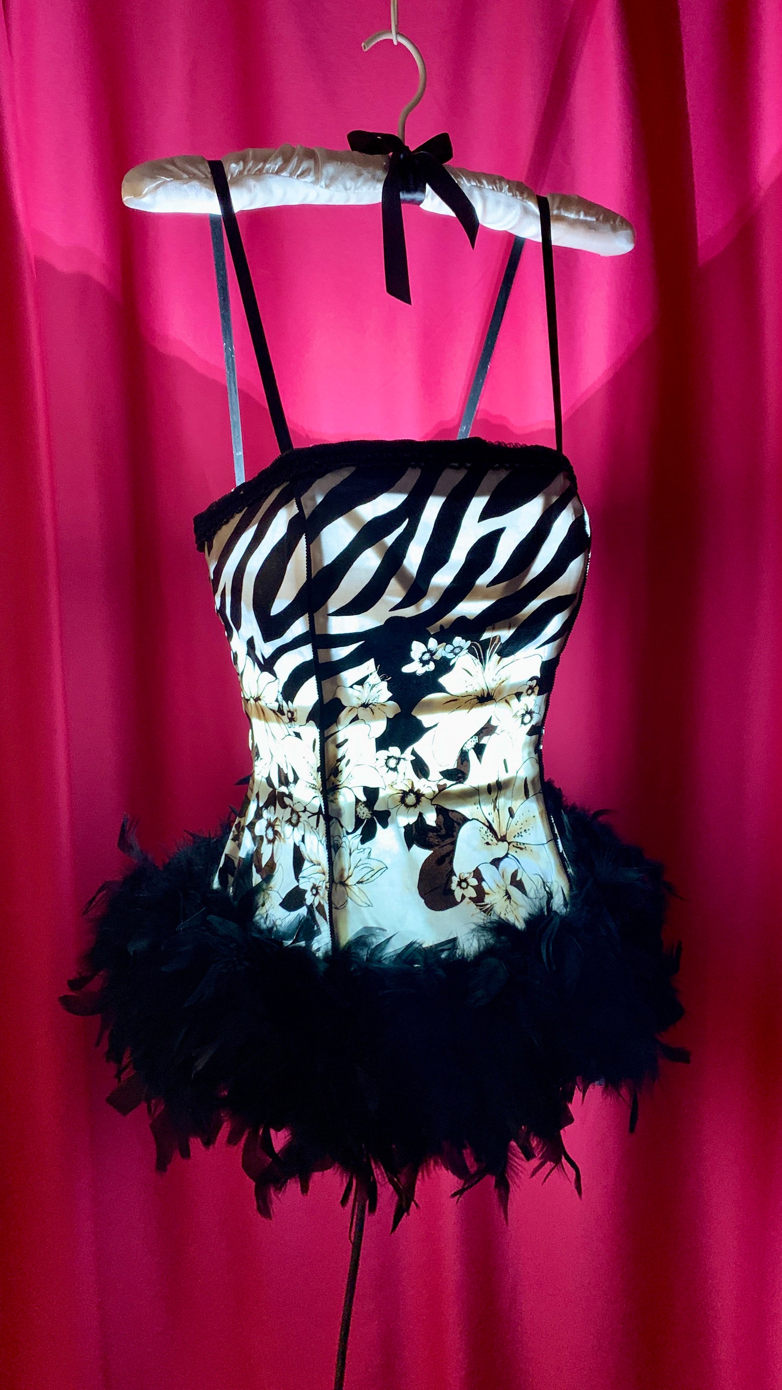 One of a Kind Tramp Lamp Crafted From a Black White and Cream Zebra ...