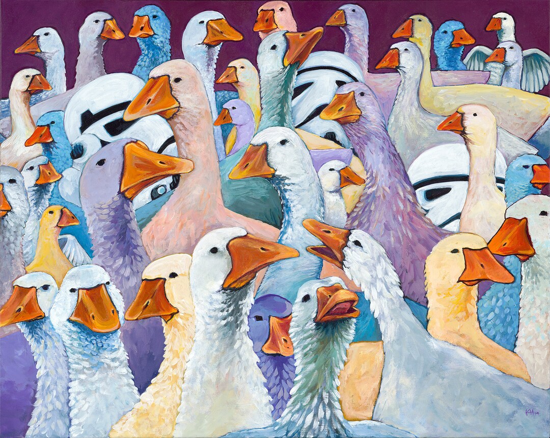 Geese and Clone Trooper Helmets Art Print (digital Download) - Etsy