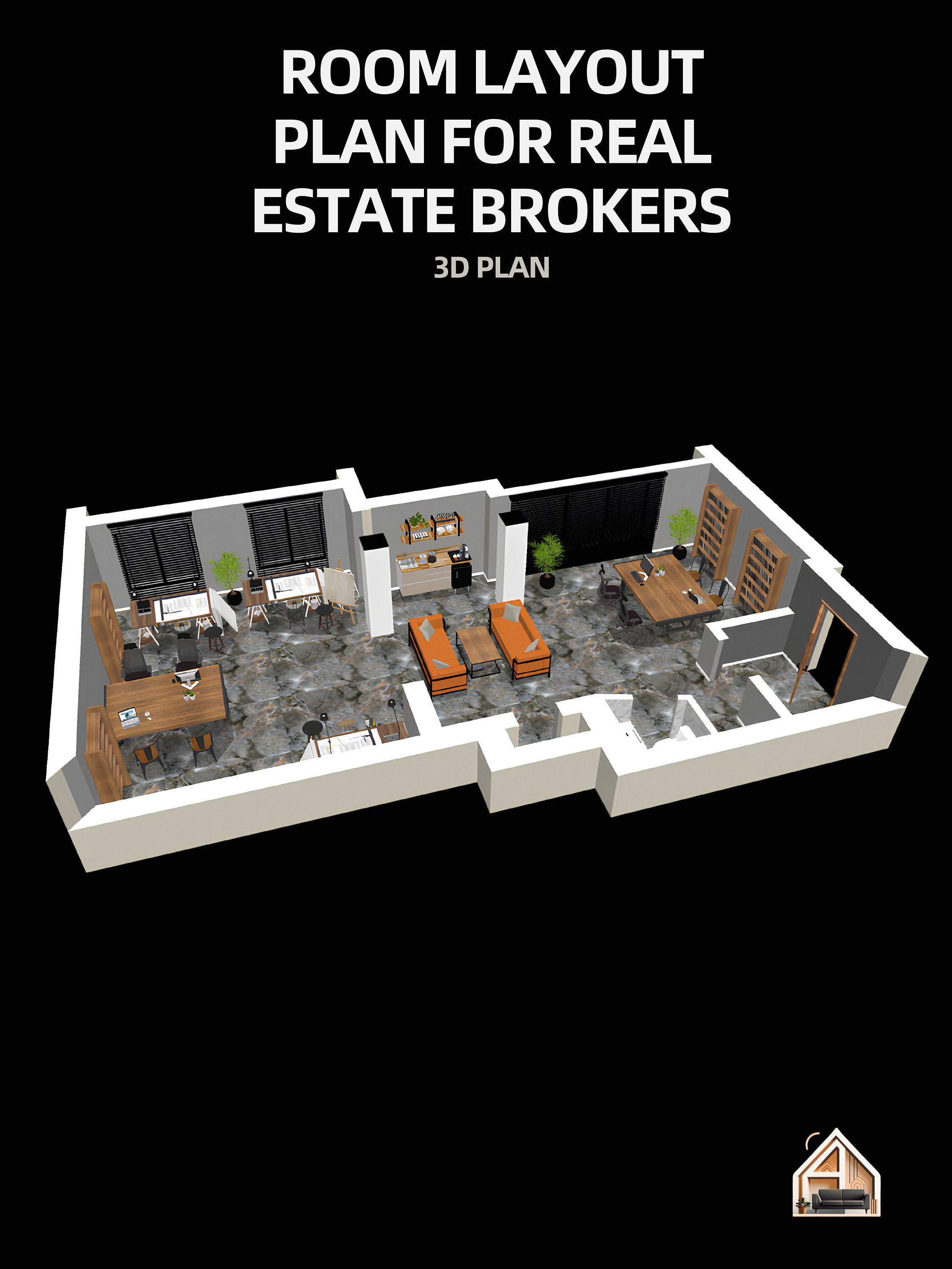 3D Space Layout Plan for Real Estate Brokers, Custom 3D Design for Real ...