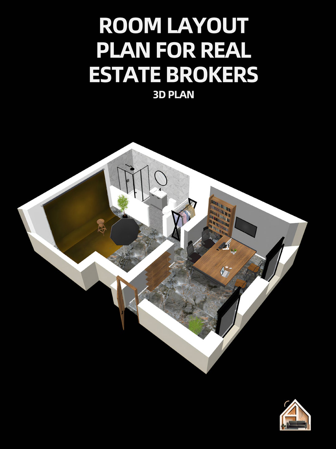 3D Space Layout Plan for Real Estate Brokers, Custom 3D Design for Real ...