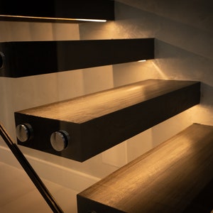 Floating Staircase, Oak Treads and Glass Balustrade - Etsy