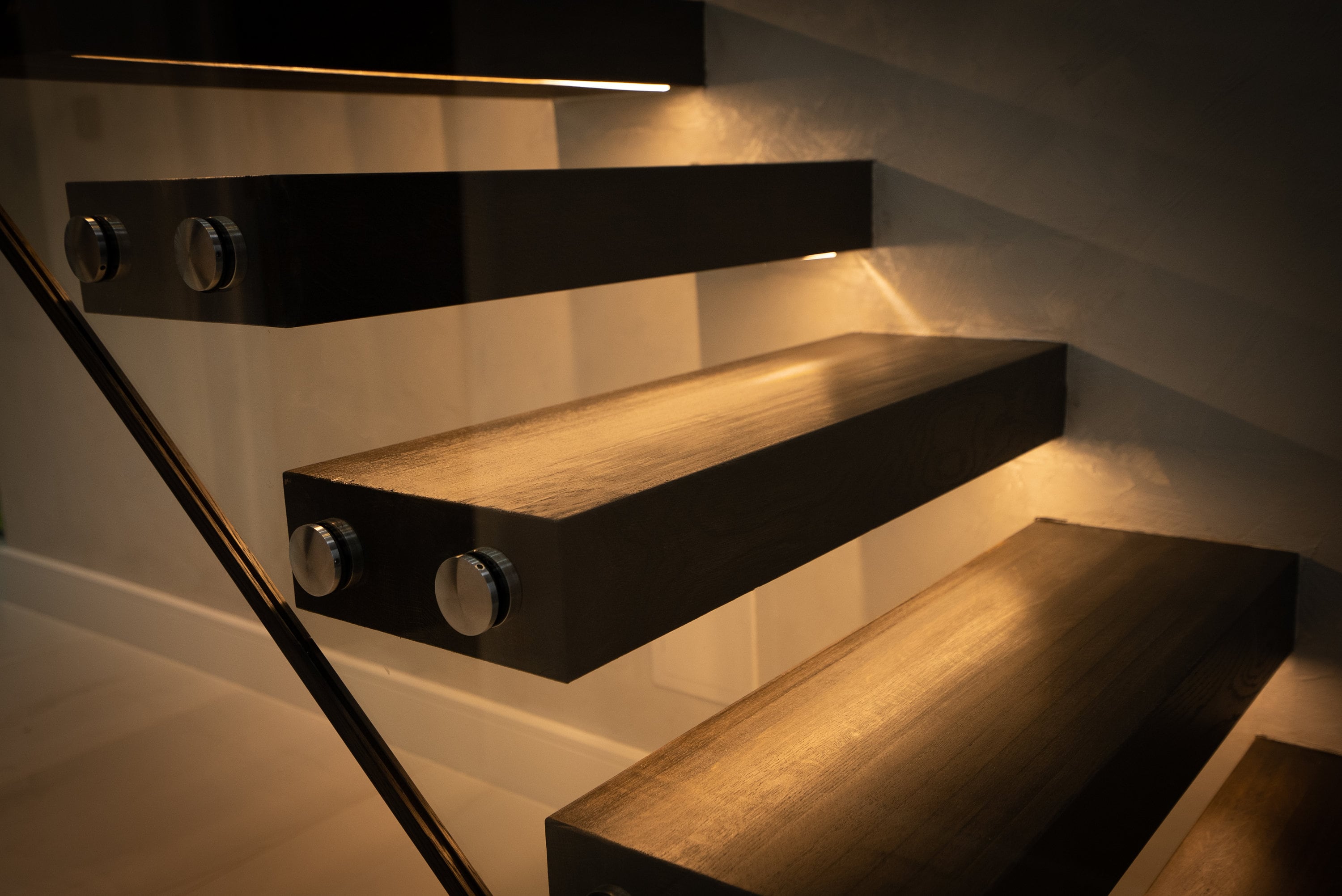 Floating Staircase, Oak Treads and Glass Balustrade - Etsy