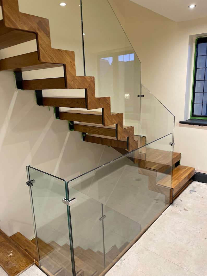 Zig-zag Staircase With Glass Balustrade - Modern Elegance for Your Home ...