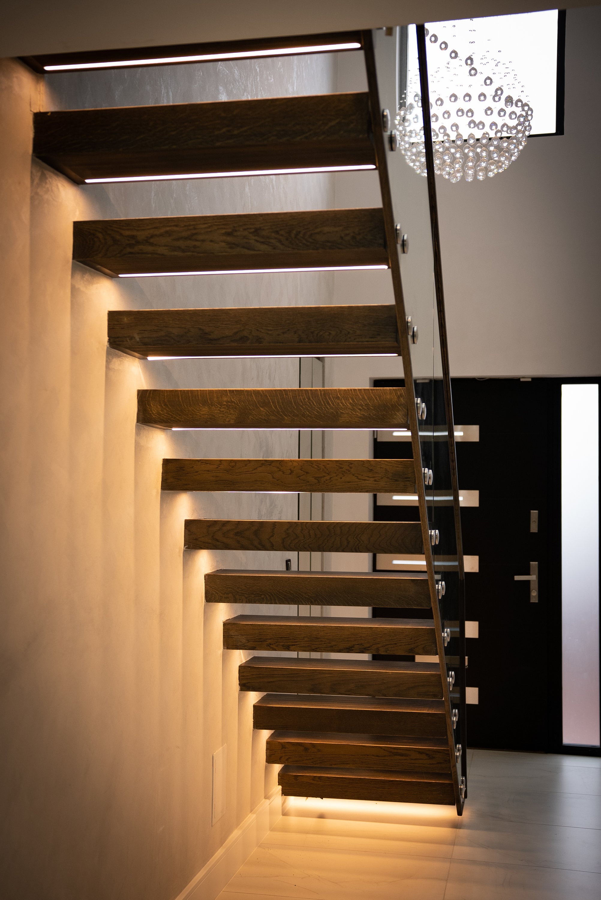 Floating Staircase, Oak Treads and Glass Balustrade - Etsy