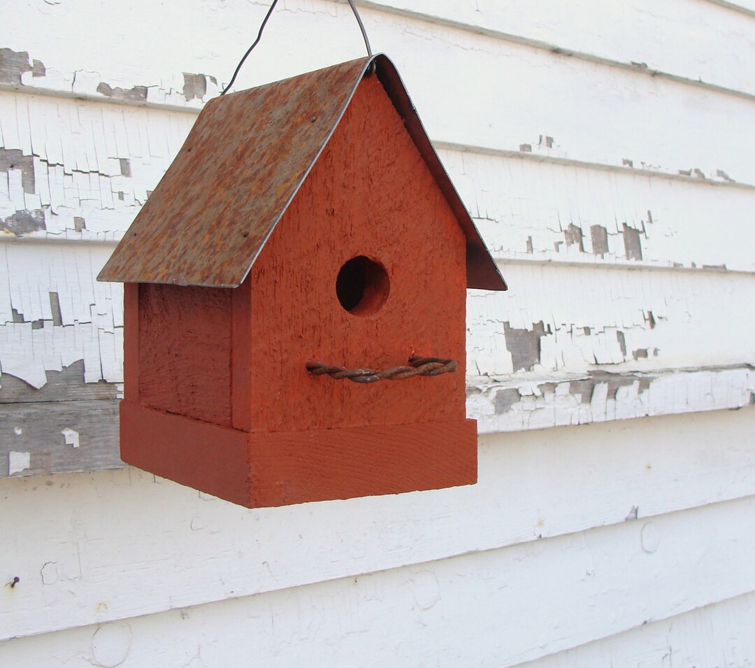 Handmade Birdhouse, Outdoor Garden Decor, Rustic Bird House, Functional ...