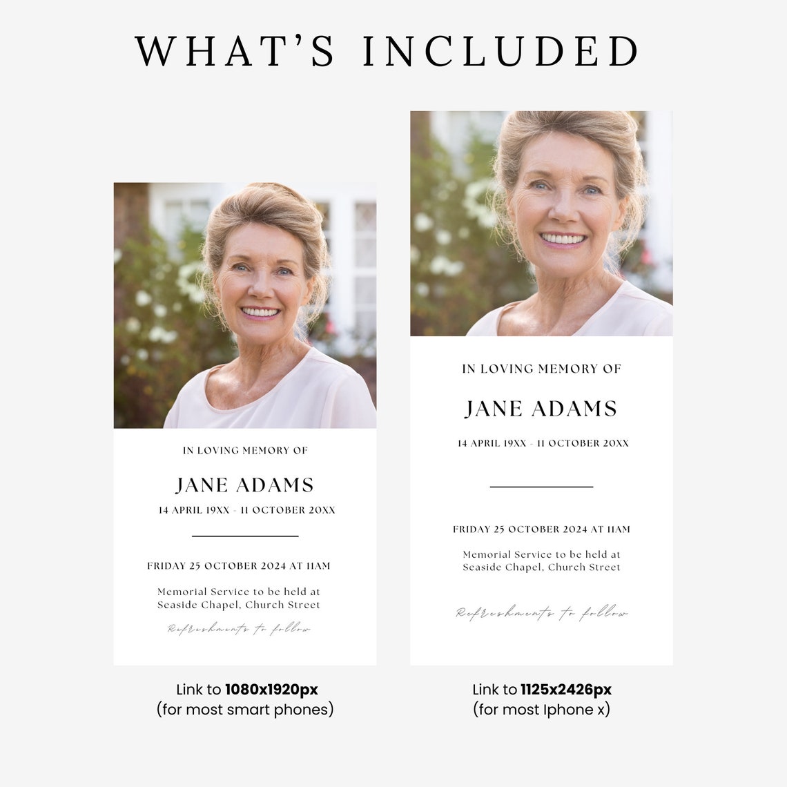Funeral Announcement Template, Digital Funeral Invitation Announcement ...
