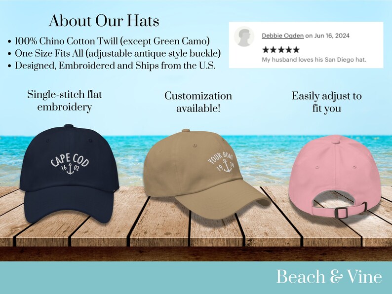 Hamptons Hat Hamptons Gift Long Island Hat the Hamptons Nautical Hat ...