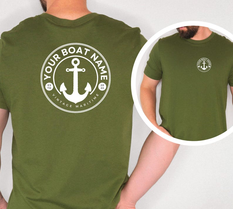 Personalized Boat Crew Shirt Custom Name Gift Yacht Ship Charter ...