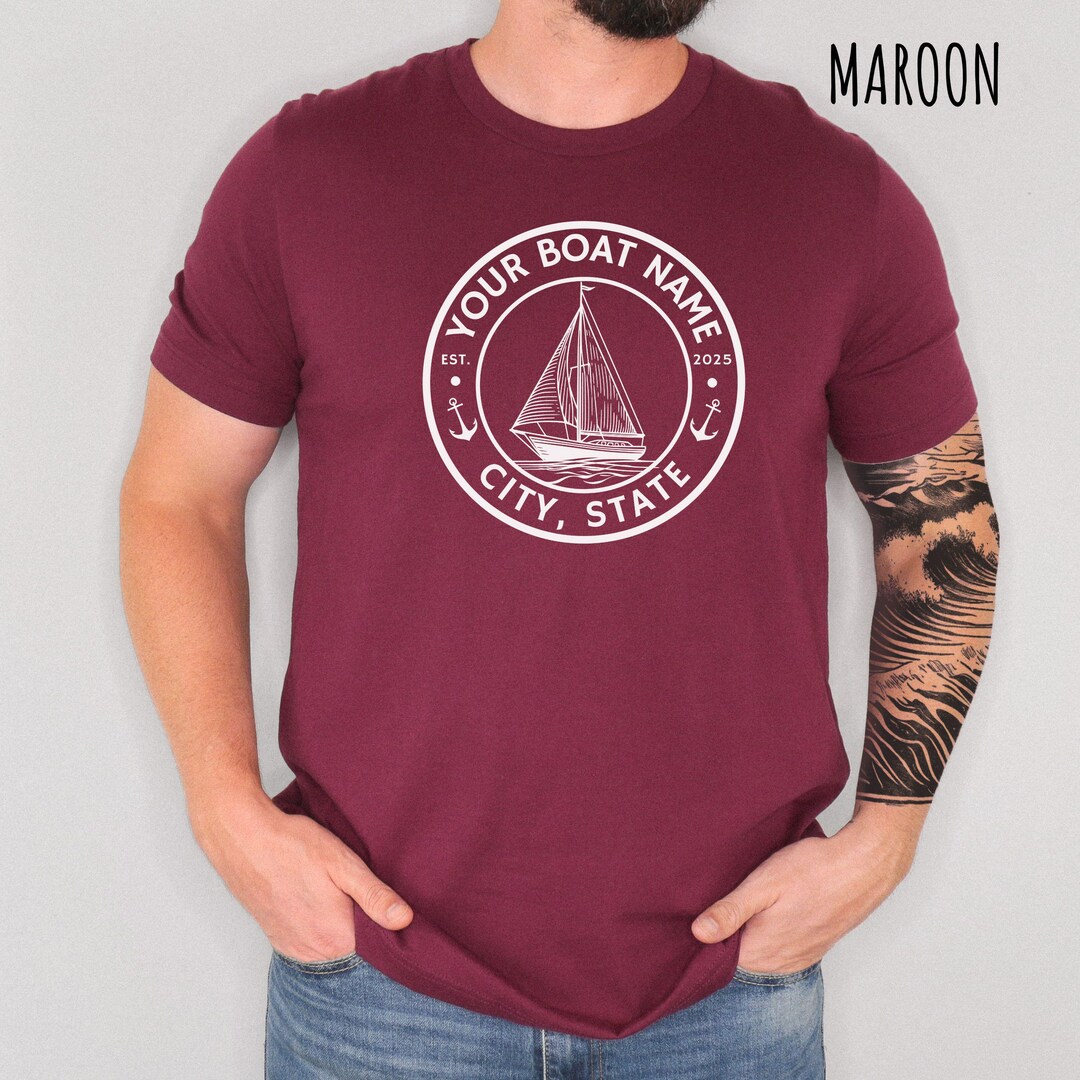Personalized Boat Shirt Custom Boat Crew Shirts Fishing Trip Shirt ...