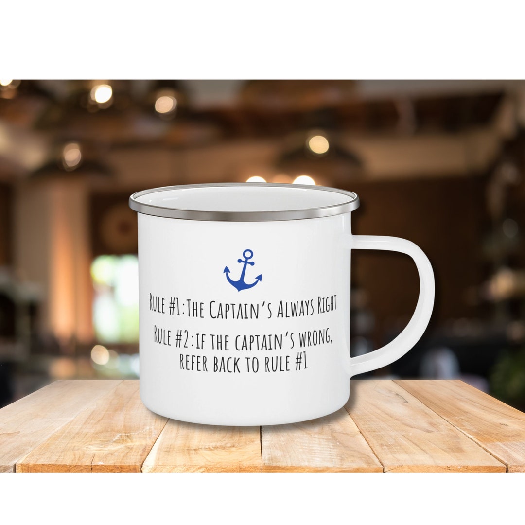 Captains Rules Mug Funny Boat Gift Lake Gift Camping Mug Boat Owner Mug ...