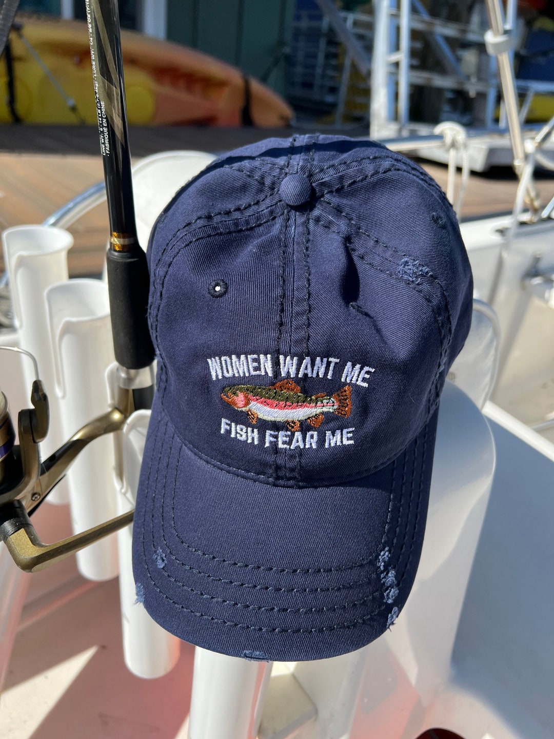 Personalized Fishing Hat Custom Fisherman Cap Fish Fear Me Women Want ...