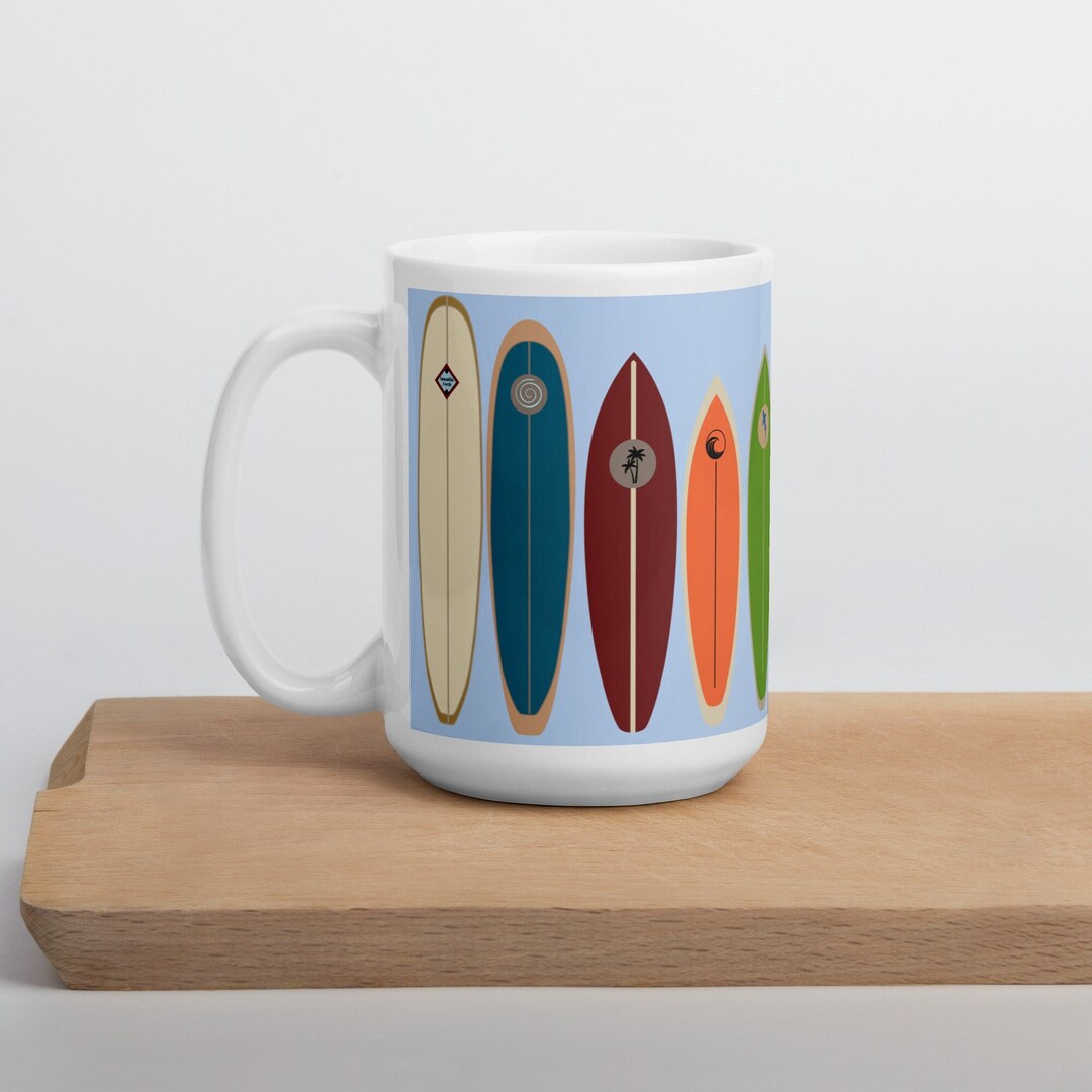 Surfboard Mug Surfing Gift Surfboard Cup Surfboard Quiver Mug Beach ...