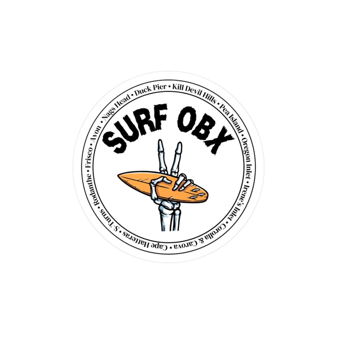 Surf OBX Sticker, Outer Banks Decal Surfer Gift Outerbanks Laptop ...