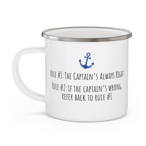 Captains Rules Mug Funny Boat Gift Lake Gift Camping Mug Boat Owner Mug ...