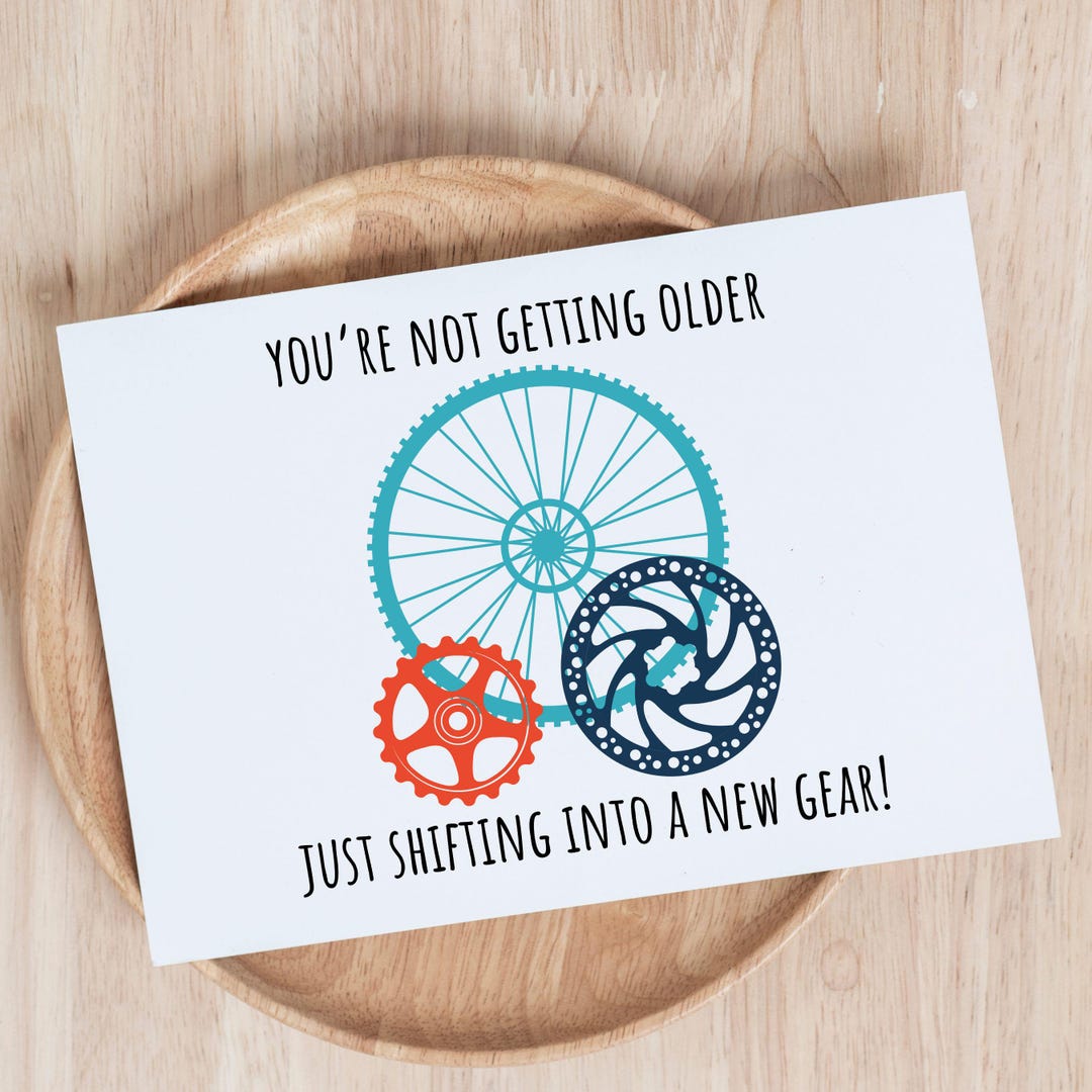 Cycling Birthday Card Shifting Gears Bicycle Birthday Bike Lover Card ...