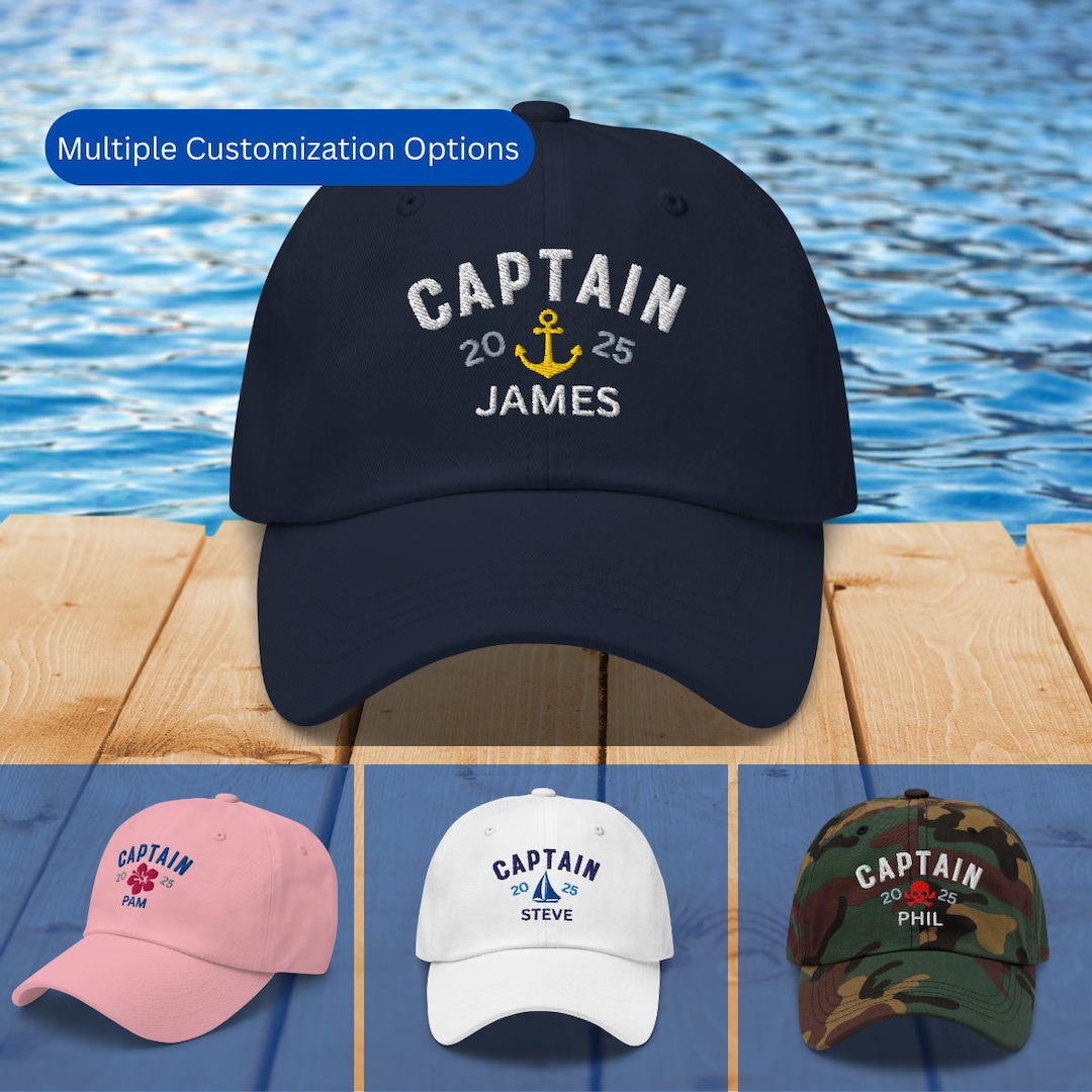 Custom Anchor Hat Sailboat Captain Hat Personalized Boating Hat ...