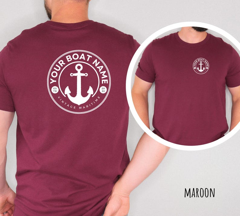 Personalized Boat Crew Shirt Custom Name Gift Yacht Ship Charter ...