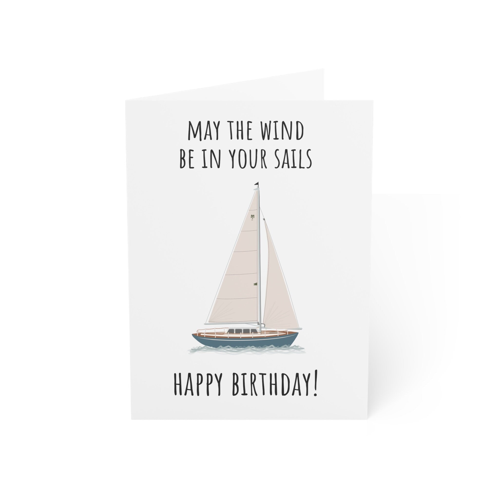 Sailing Birthday Card Nautical Bday Card Boat Owner Birthday Funny Card ...