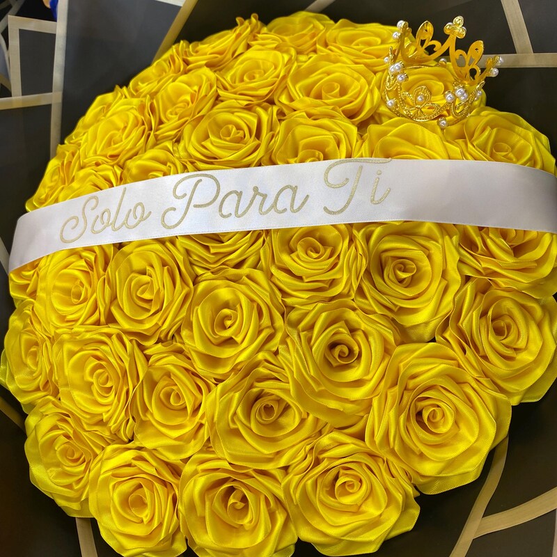 Ribbon Rose Bouquet - Etsy