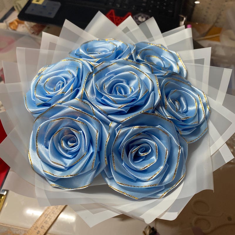 Ribbon Rose Bouquet - Etsy