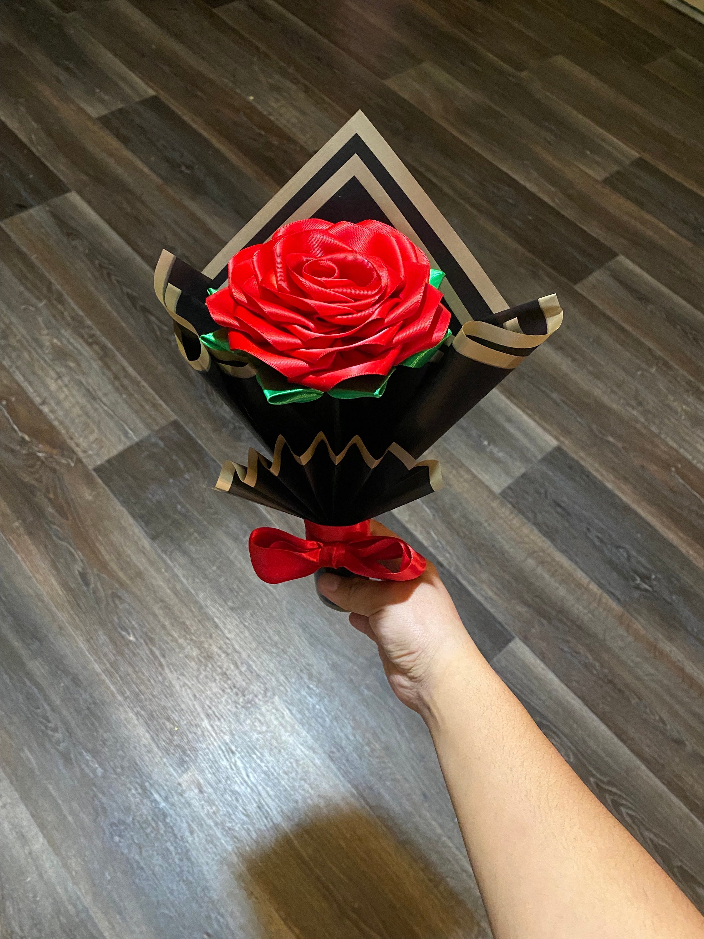 One Big Ribbon Rose - Etsy