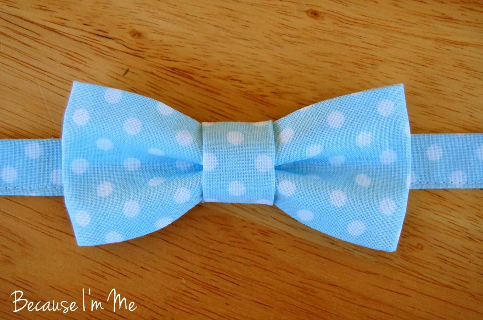 Boys Light Blue Bow Tie boy's blue white dot cotton | Etsy