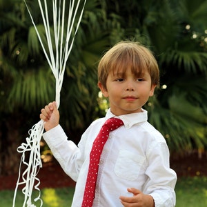 Boys Red Necktie, Red White Polka Dot Cotton Tie for Boy, Infant Baby ...