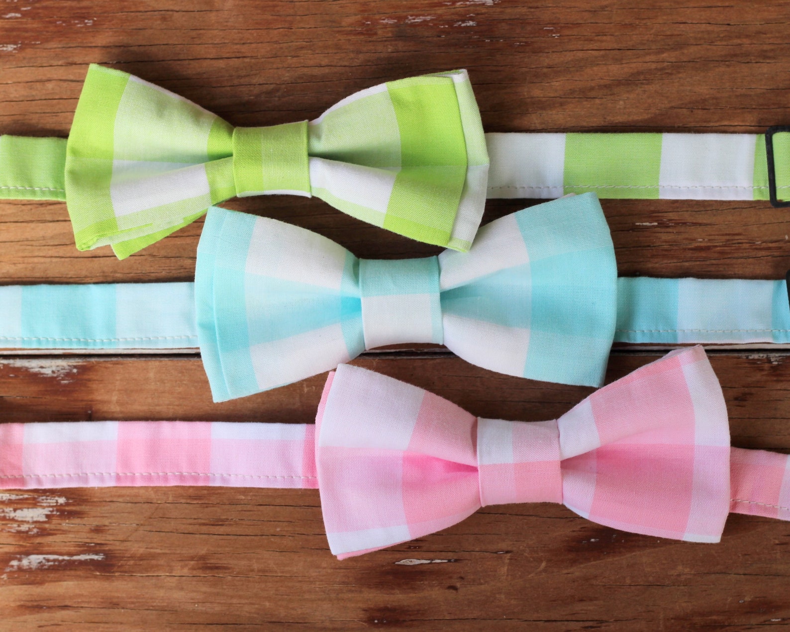 Mens Easter Gingham Bow Tie, Mens Spring and Summer Bowtie, Pink Green ...