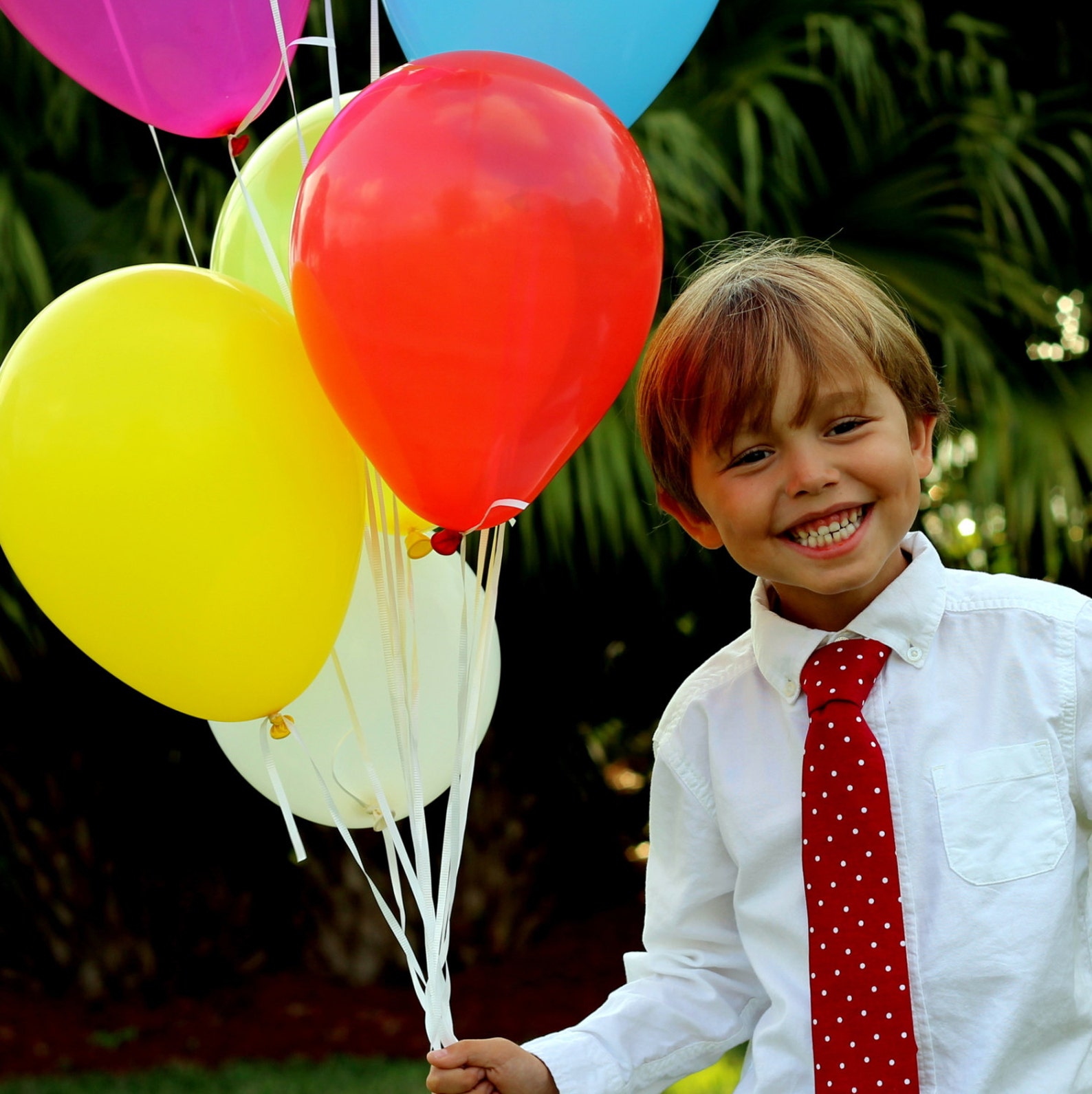 Boys Red Necktie, Red White Polka Dot Cotton Tie for Boy, Infant Baby ...