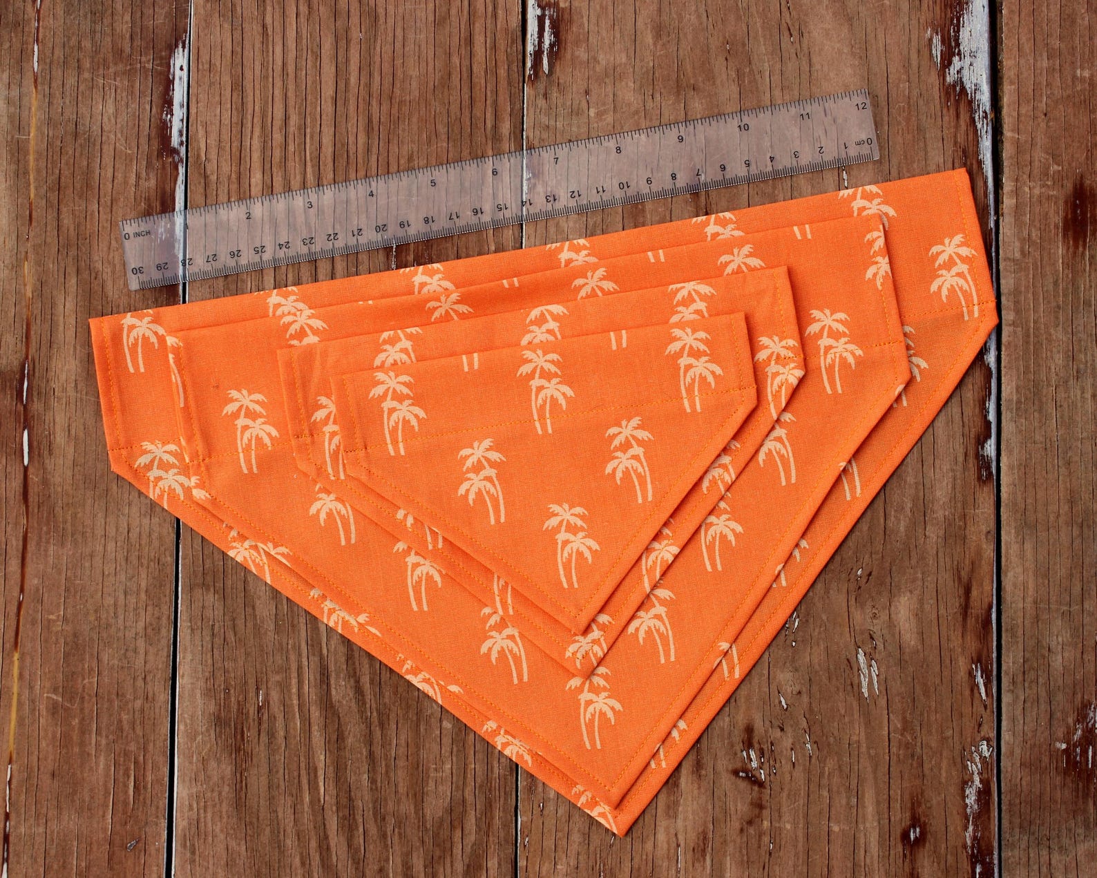 Orange Palm Tree Dog Bandana, Dog Cat Bandanna, Cotton, Slide-on Over ...