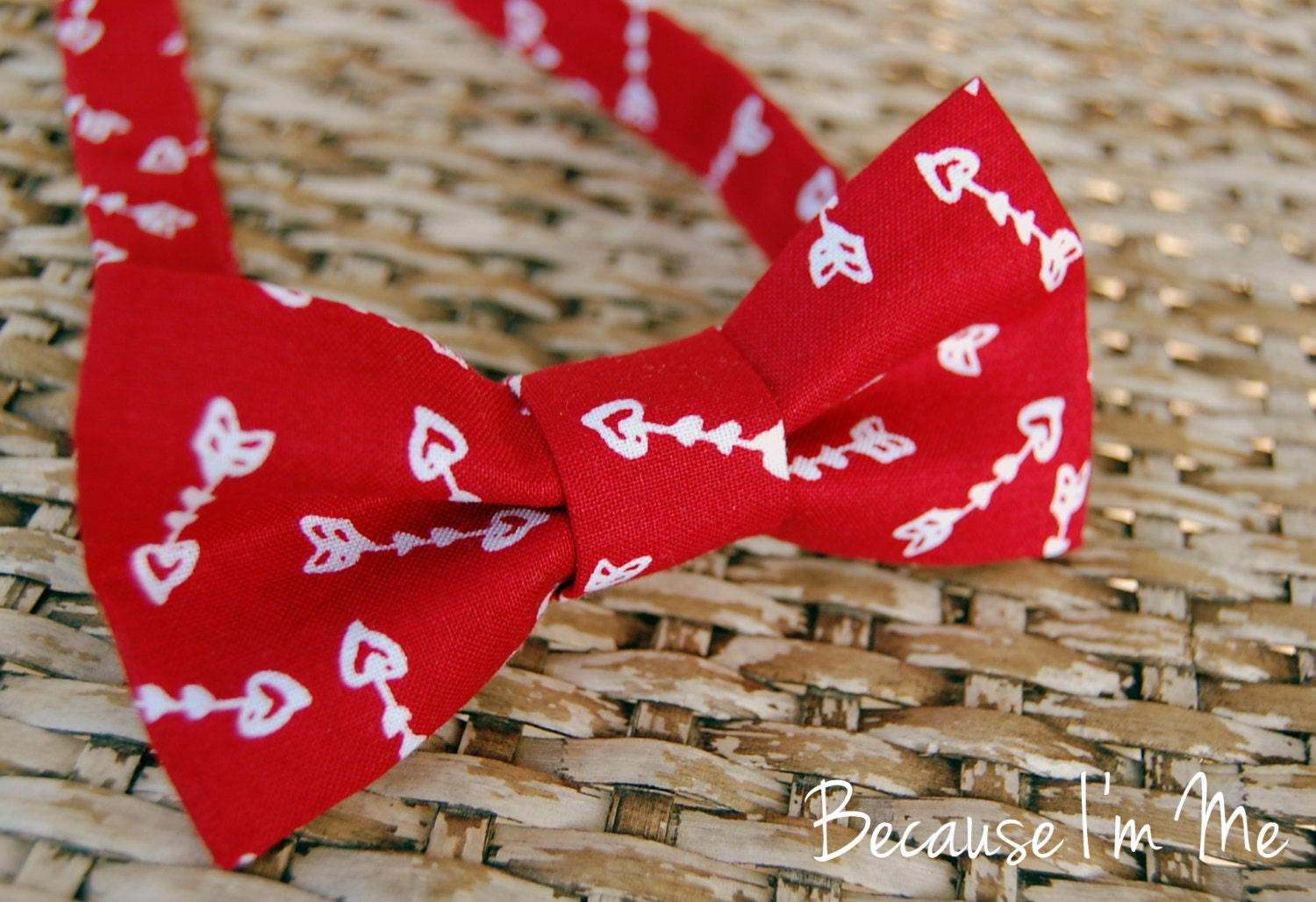 Mens Red Heart Bow Tie - Mens Red White Arrow Valentine's Day Bow Tie ...