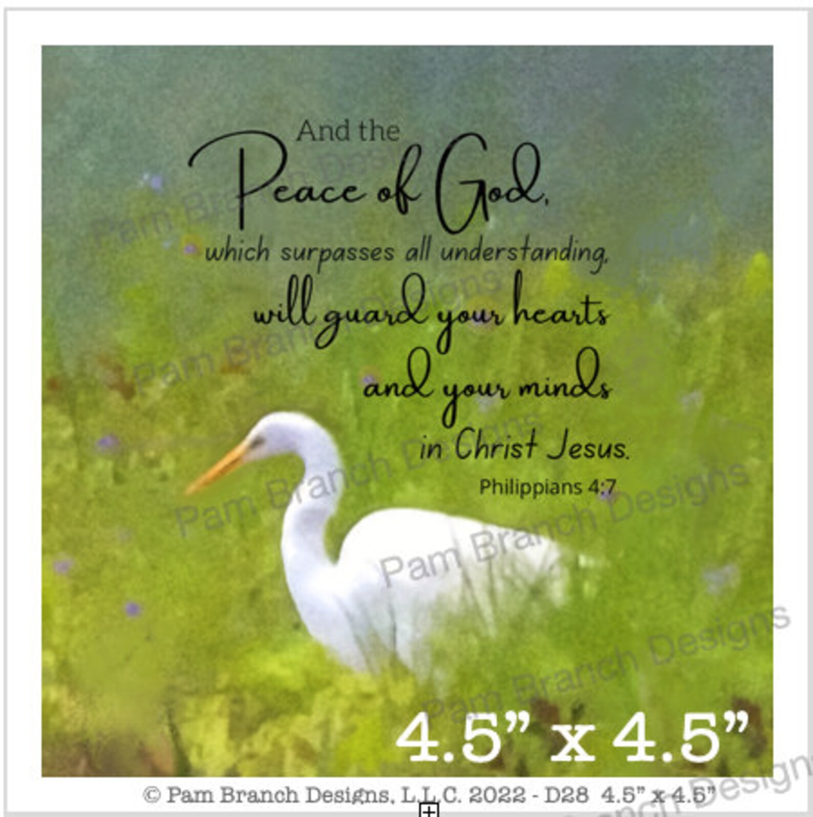 Rice Paper - “and the Peace of God,…” Great Egret, Decoupage Paper, D28 ...
