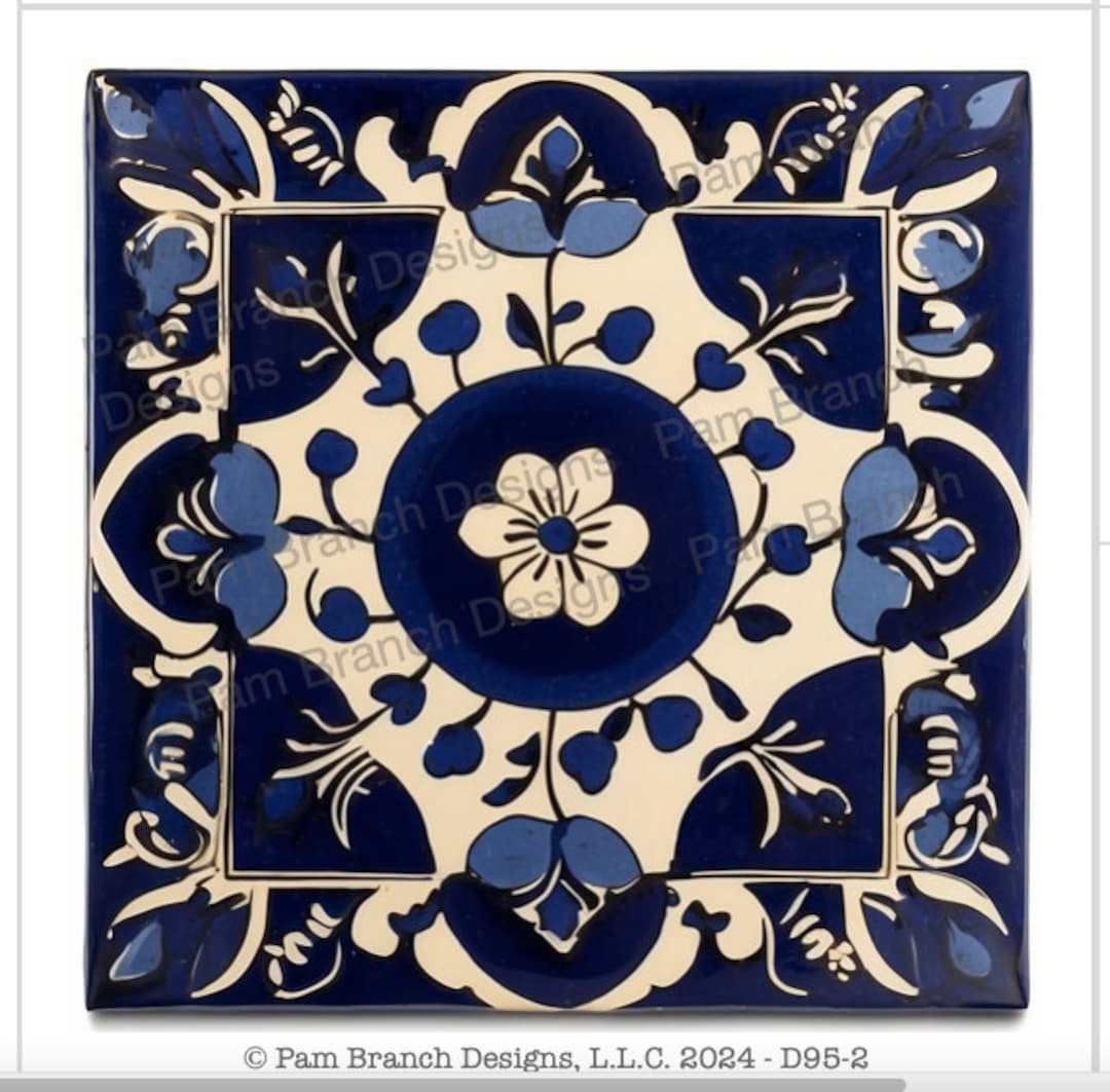 Greek Tile Rice Paper: DIY Coaster Decoupage Sheets (4.5x4.5", 4 ...