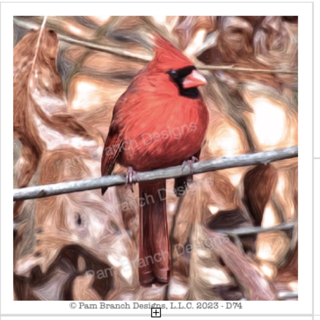 Vibrant Cardinal on Pine Branch, Autumn Rice Paper - Decoupage Sheet ...