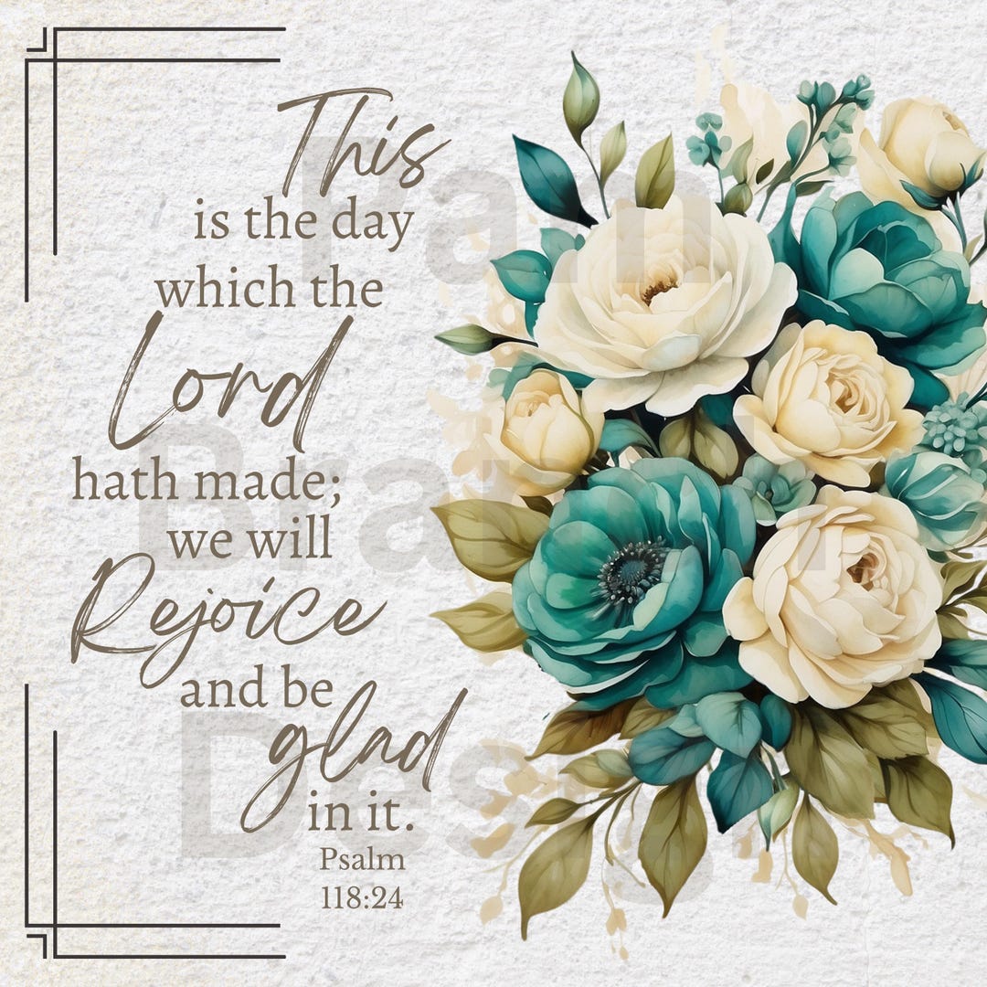 Aqua Floral Rice Paper for Decoupage, Bible Verse (4.5x4.5") D161 - Etsy