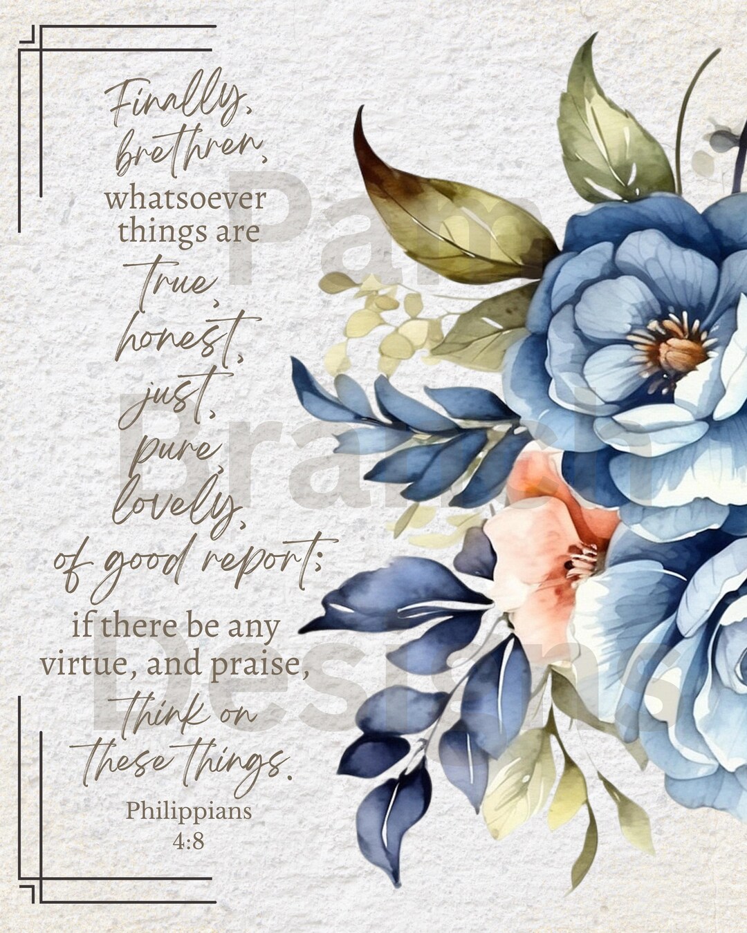 Rice Paper for Crafts and Decoupage, Bible Verse, "think on These ...