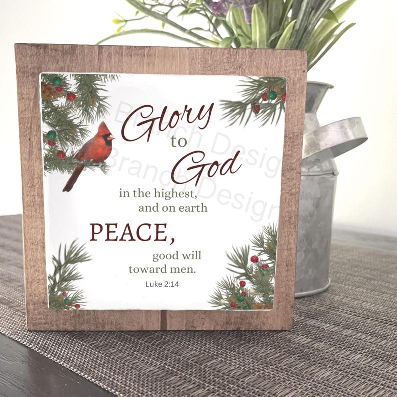 Male Cardinal on a Branch, Bible Verse, Decoupage Sheet, Ricepaper D39 ...