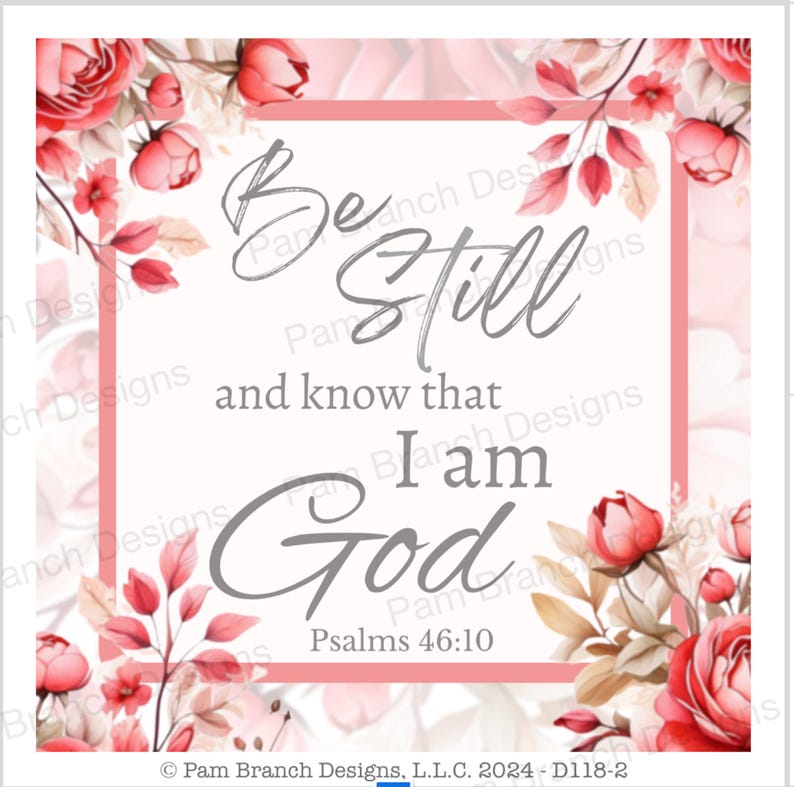 Rice Paper for Decoupage, Be Still Bible Verse and Florals, Alternative ...