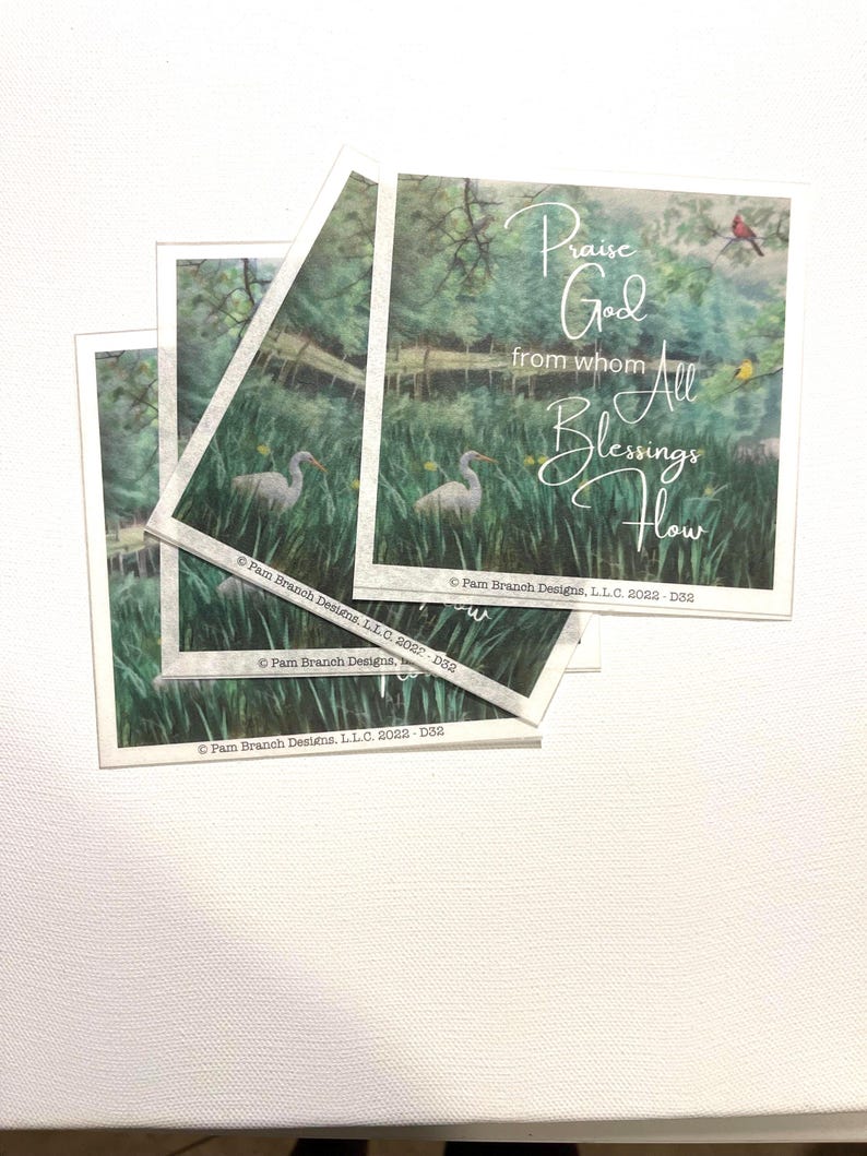 Rice Paper With Birds in the Grass and Trees - Doxology - "praise God ...