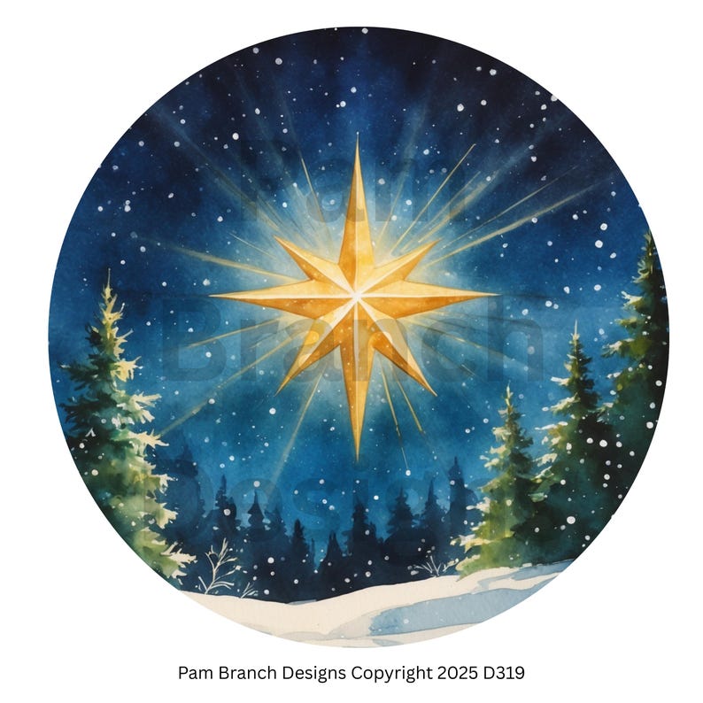 Rice Paper for Decoupage - Christmas Star Over Forest Craft Supply for ...